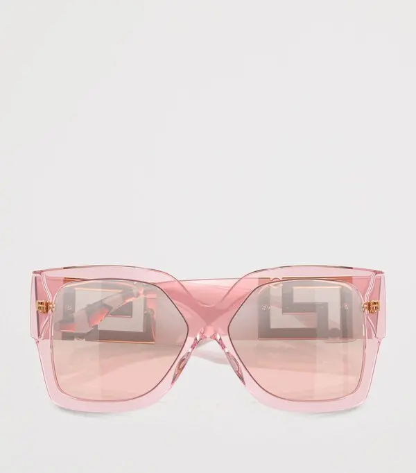 Versace Crystal-embellished Rectangle Sunglasses