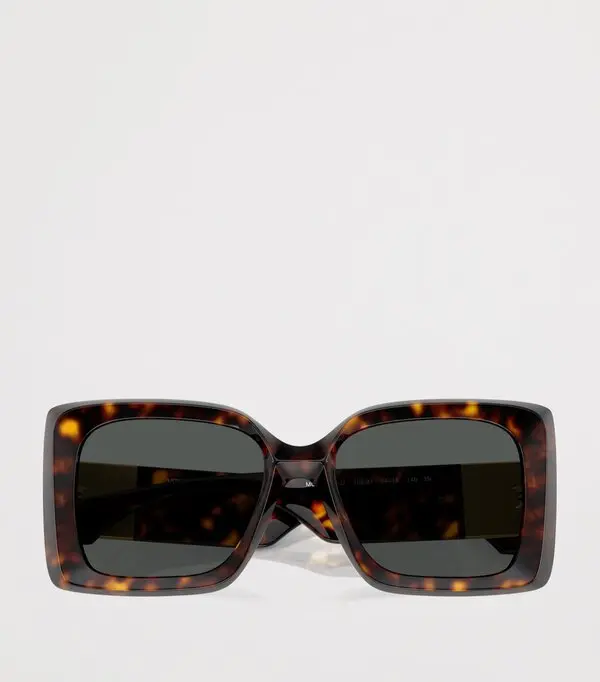 Versace Tortoiseshell Square Irregular Sunglasses