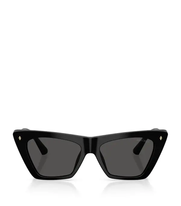 JIMMY CHOO Square Cat Eye Sunglasses - Black