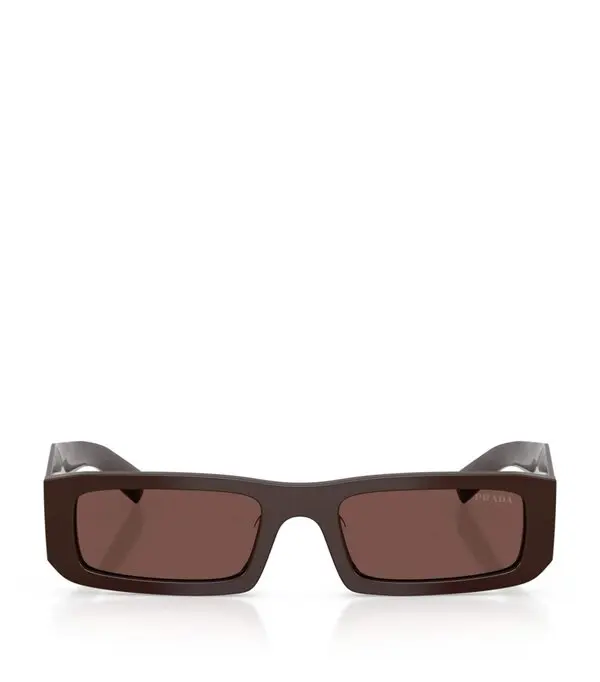Prada Acetate Rectangle Sunglasses - Brown