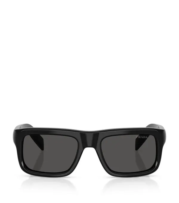Prada Acetate Square Frame Sunglasses - Black