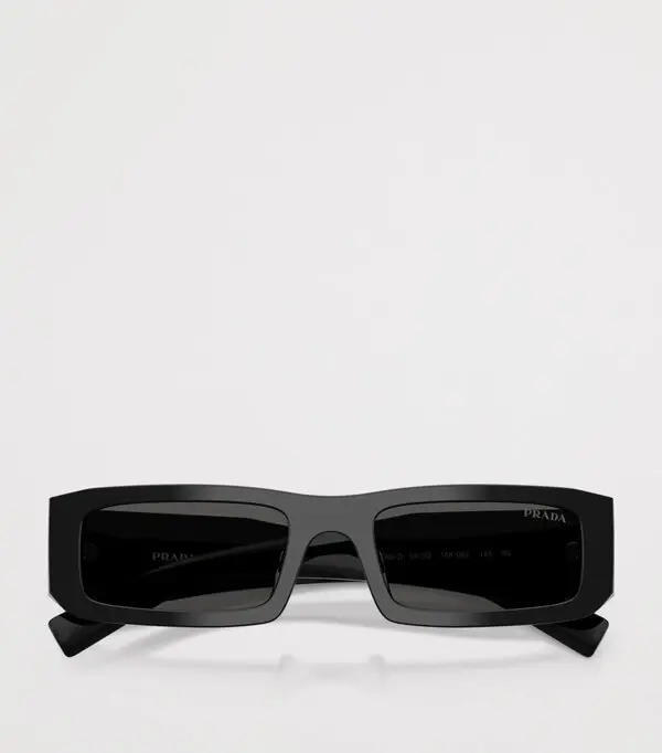 Prada Acetate Rectangle Sunglasses - Black