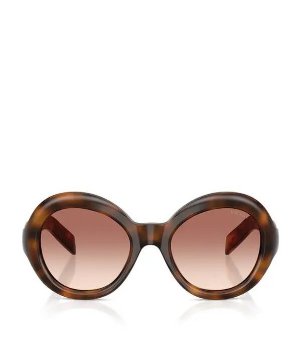 Prada Tortoiseshell Round Frame Sunglasses - Brown