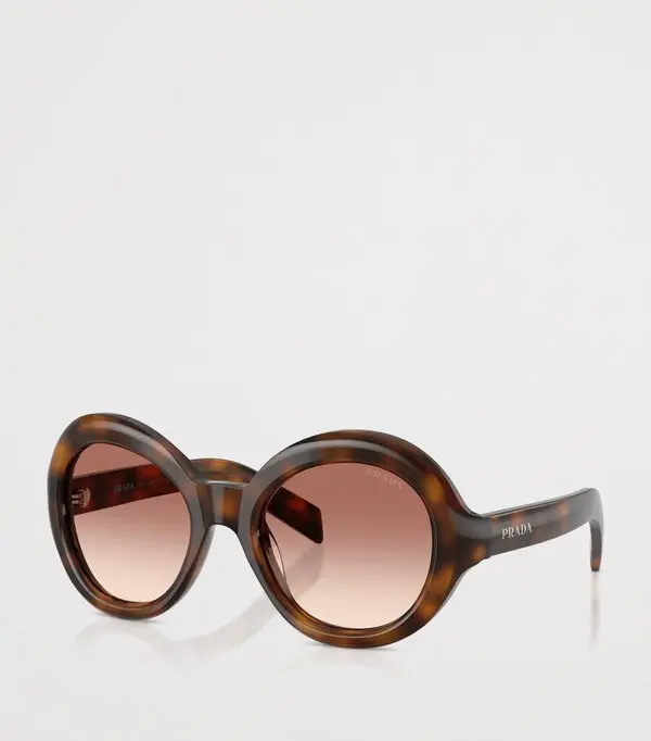 Prada Tortoiseshell Round Frame Sunglasses