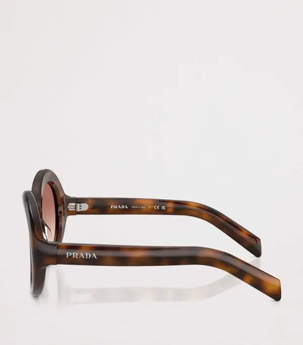 Prada Tortoiseshell Round Frame Sunglasses