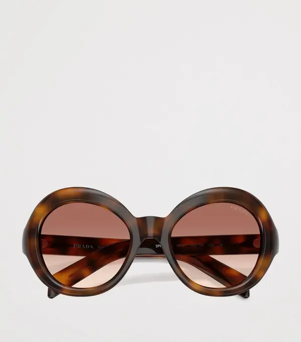 Prada Tortoiseshell Round Frame Sunglasses