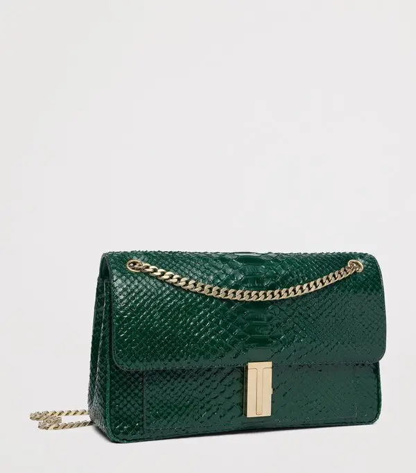 TOM FORD Laminated Leather Shoulder Bag - Green