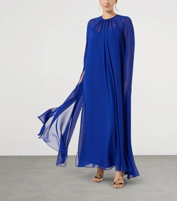 Marina Rinaldi Chiffon Cape Maxi Dress