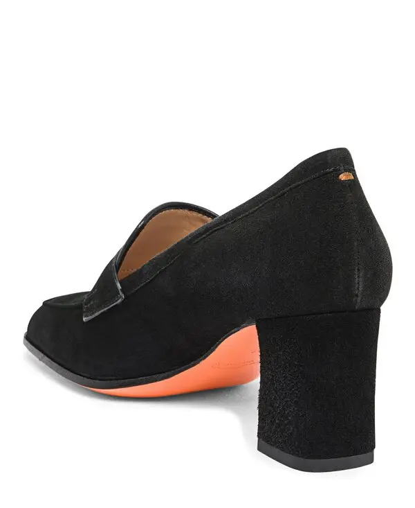 Santoni Suede High-heel Pump - Black