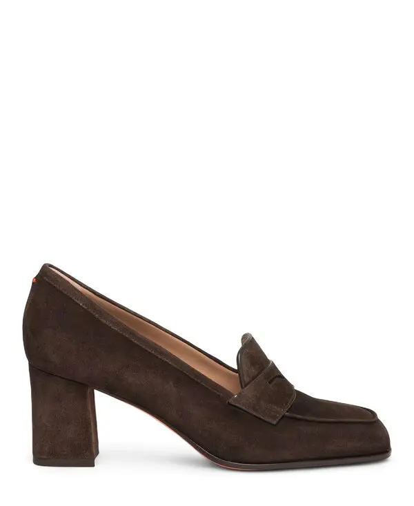 Santoni Suede High-heel Pump