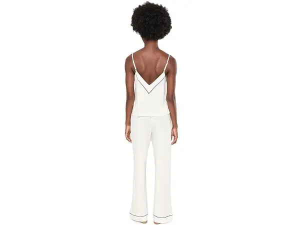Eberjey Gisele V-neck Cami Pants Pajama Sets Ivory/navy - White