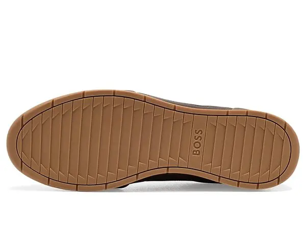 BOSS Nitan Leather Low Top Sneakers - Brown