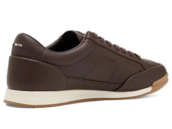 BOSS Nitan Leather Low Top Sneakers - Brown