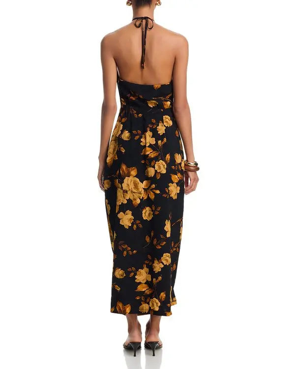 Aqua Rose Halter Maxi Dress Exclusive