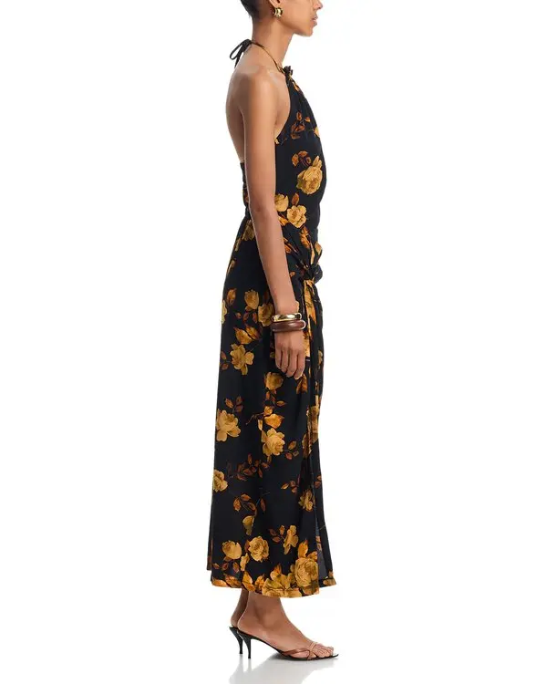 Aqua Rose Halter Maxi Dress Exclusive