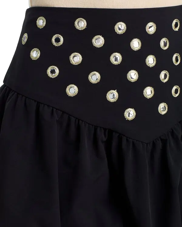 Aqua Mirror Trim Bubble Mini Skirt Exclusive