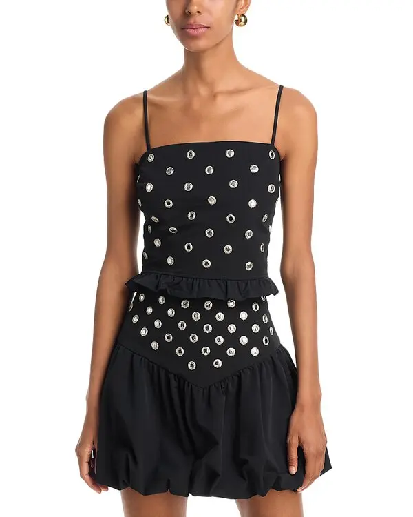 Aqua Mirror Trim Peplum Top Exclusive