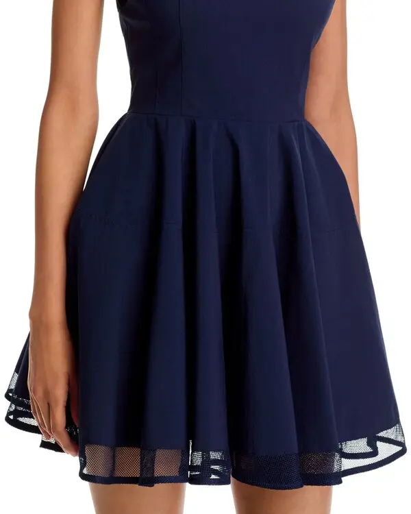 Aqua Rib Trim Mini Dress