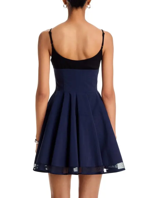 Aqua Rib Trim Mini Dress