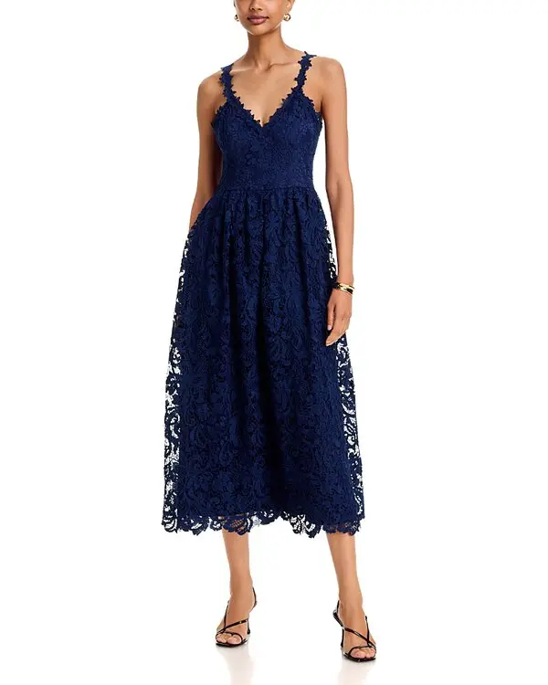 Aqua Lace Drop Waist Midi Dress Exclusive