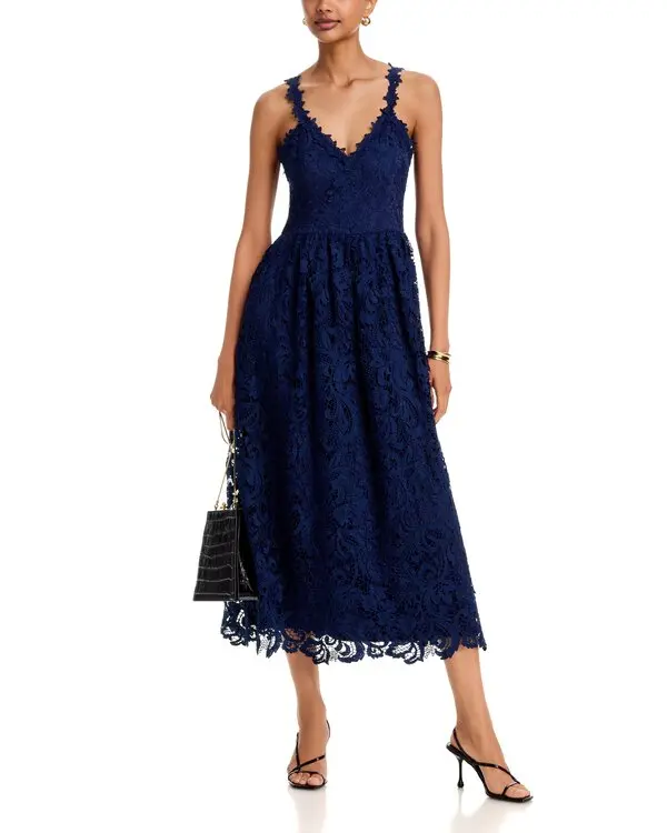 Aqua Lace Drop Waist Midi Dress Exclusive