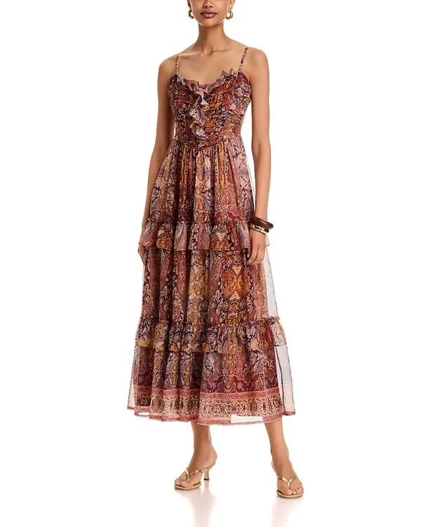 Aqua Paisley Border Midi Dress Exclusive