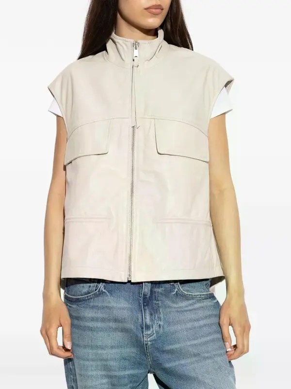 ALLSAINTS High-neck Sleeveless Waistcoat - White