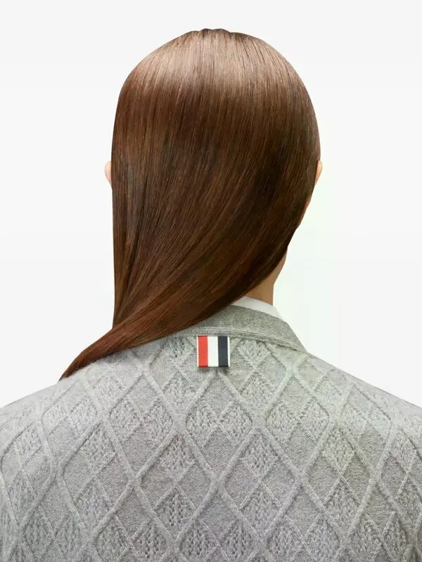 Thom Browne Intarsia Argyle Pointelle Cardigan