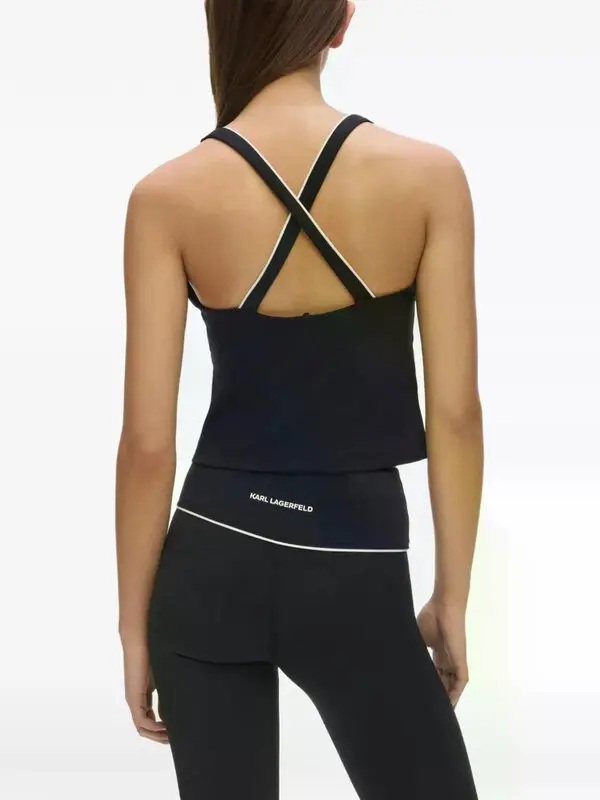 Karl Lagerfeld Contrast-piping Athleisure Tank Top
