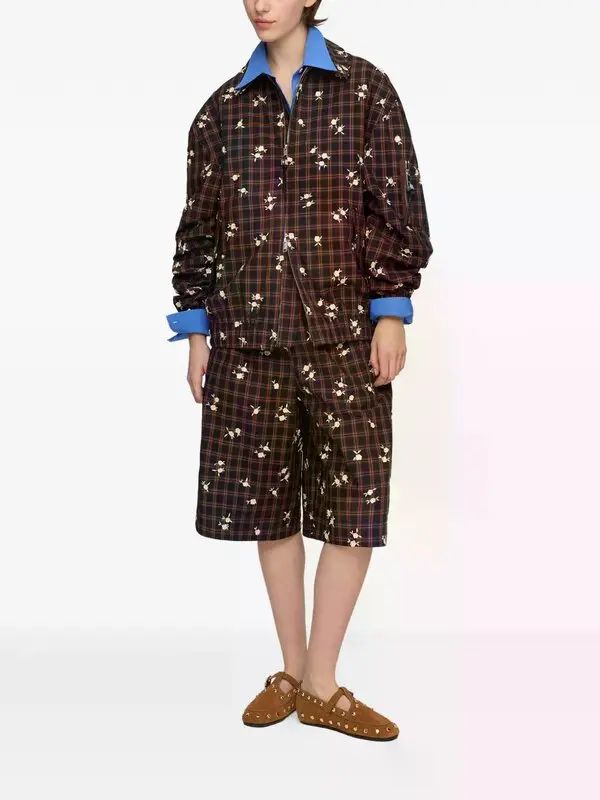 GANNI Checked Bomber Jacket