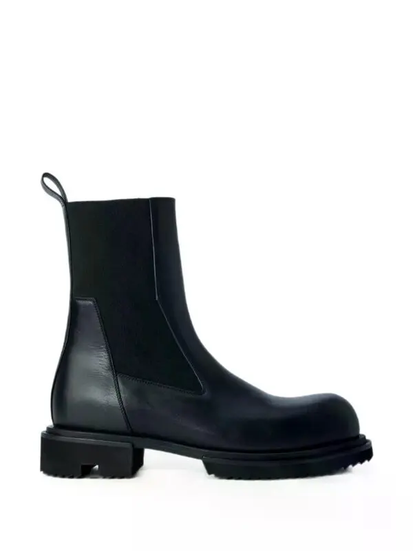 Rick Owens Round-toe Leather Chelsea Boots - Black