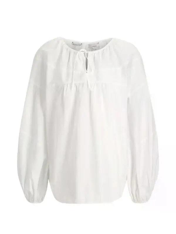 Vince Shirred Long-sleeve Blouse