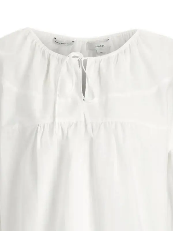 Vince Shirred Long-sleeve Blouse - White