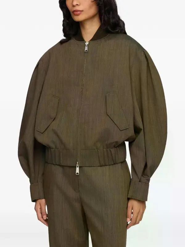 GANNI Wool Melange Bomber Jacket