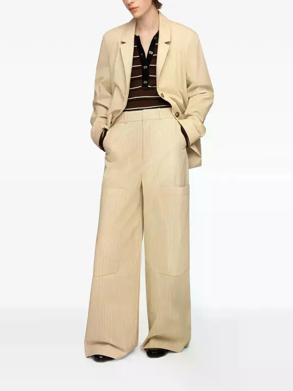 GANNI Pinstriped Patch-pocket Trousers