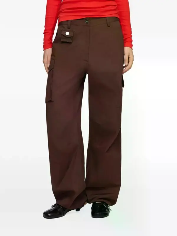 GANNI Drawstring-ankle Cargo Pants - Brown
