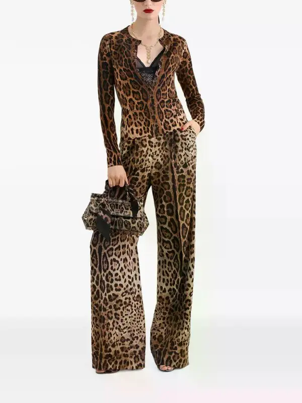 Dolce & Gabbana Leo-print Wool Cardigan