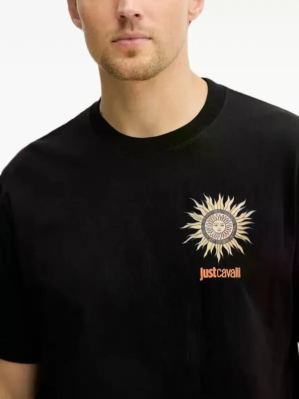 Just Cavalli Sun-print Logo-print T-shirt