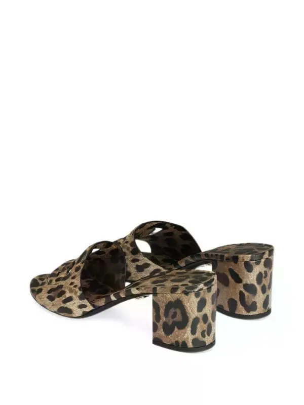 Dolce & Gabbana Leo-print Calfskin Mules