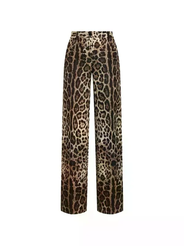 Dolce & Gabbana Leo-print Brocade Trousers