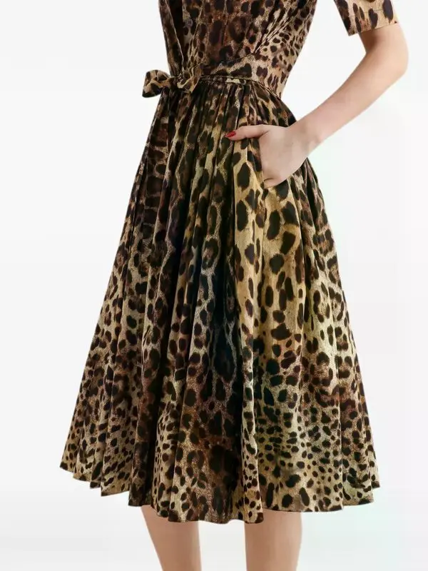 Dolce & Gabbana Leo-print Poplin Shirt Dress