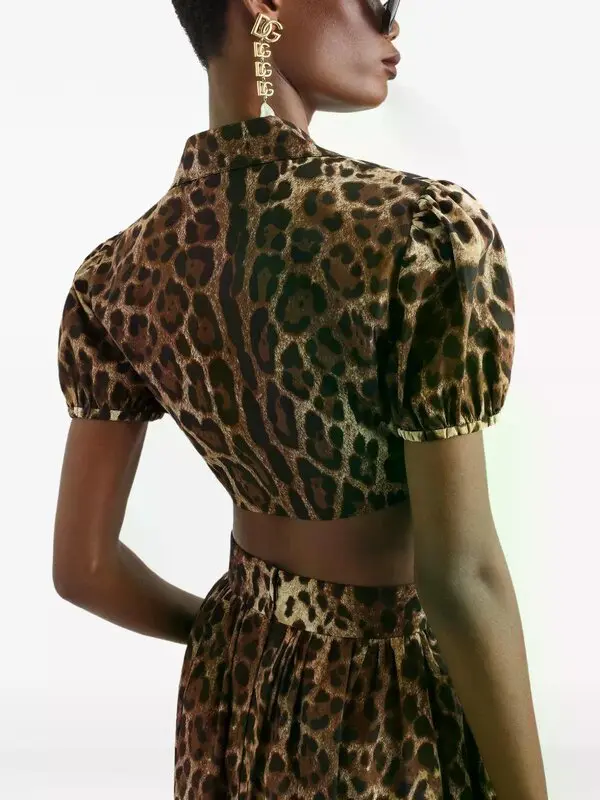Dolce & Gabbana Leo-print Poplin Shirt