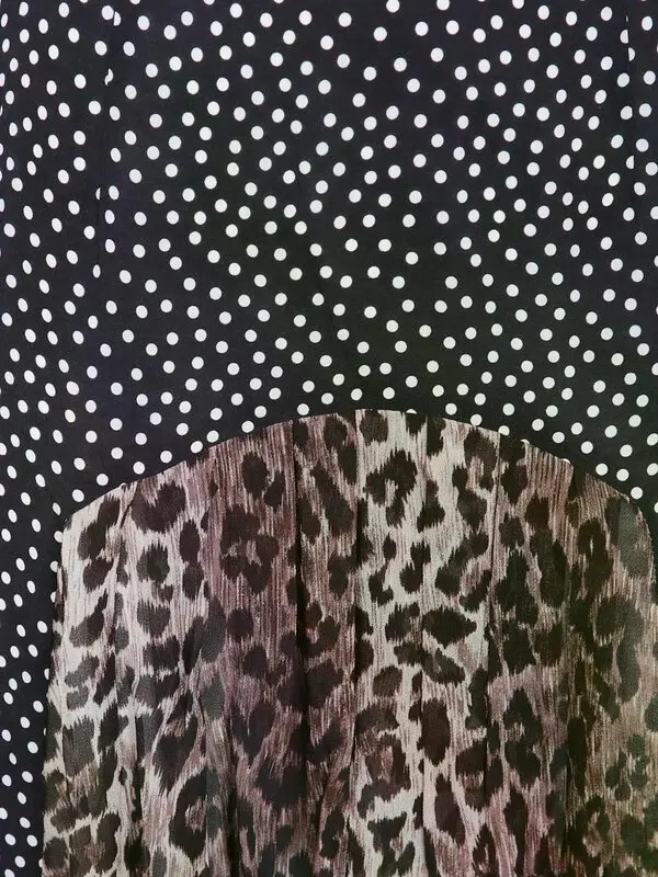 Rixo Meg Leopard And Polka Dot Midi Dress