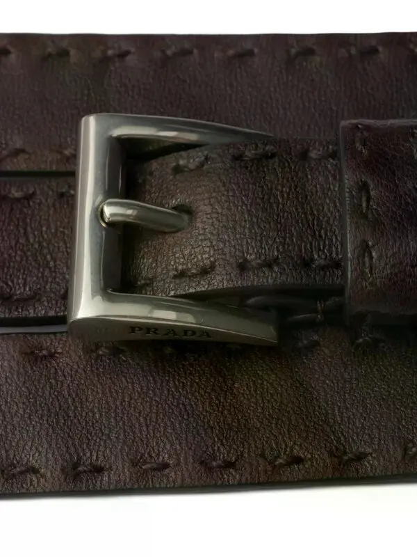 Prada Antiqued Leather Belt