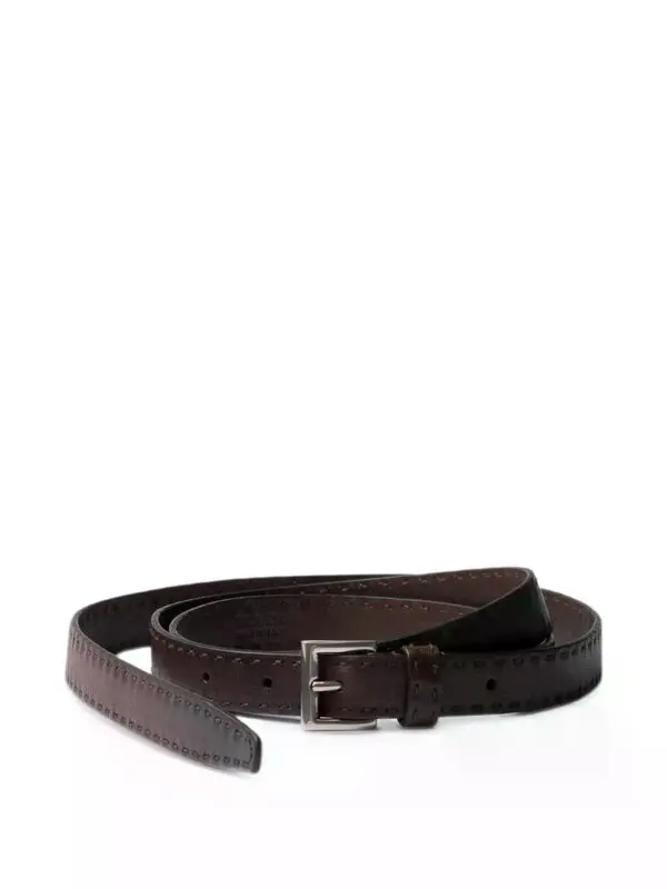 Prada Antiqued Leather Belt - Espresso Brown