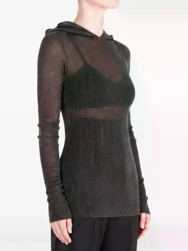 Rick Owens Ribbed-knit Hoodie