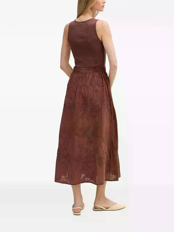 BENETTON Embroidered Sleeveless Midi Dress