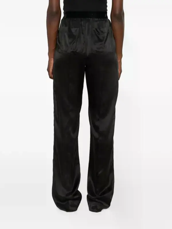 TOM FORD Satin Finish Logo Waistband Trousers - Black