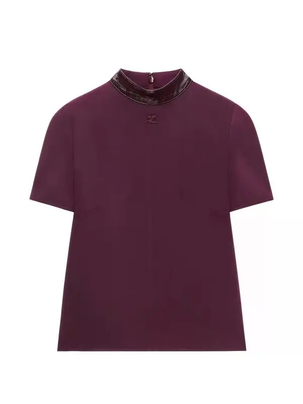 COURREGES Vinyl-collar Logo Blouse - Red