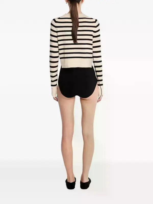Maria Mcmanus Striped Fringe-trim Cardigan